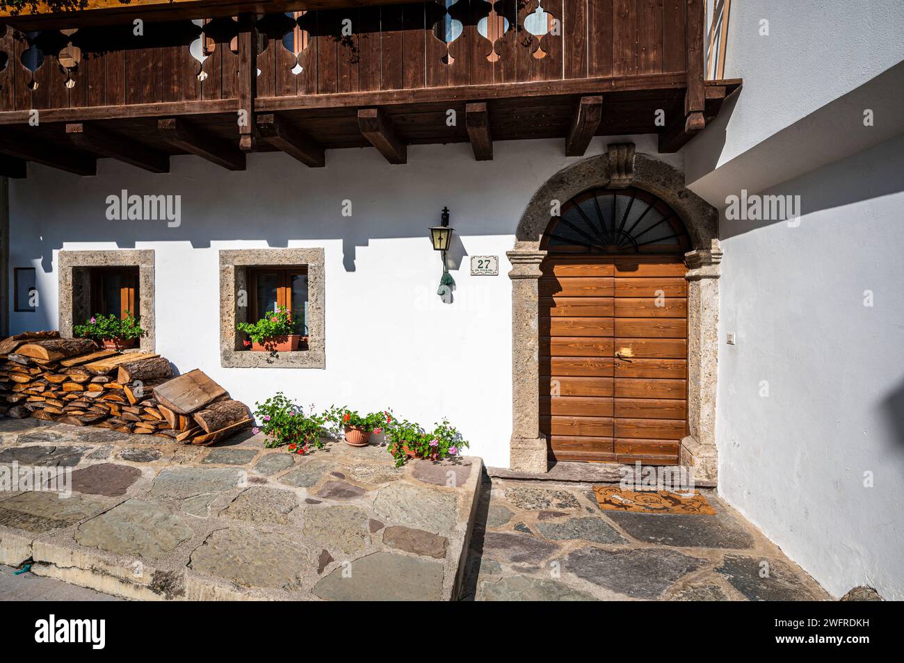 Sauris, pearl of Carnia. Ancient village with wooden and stone houses ...