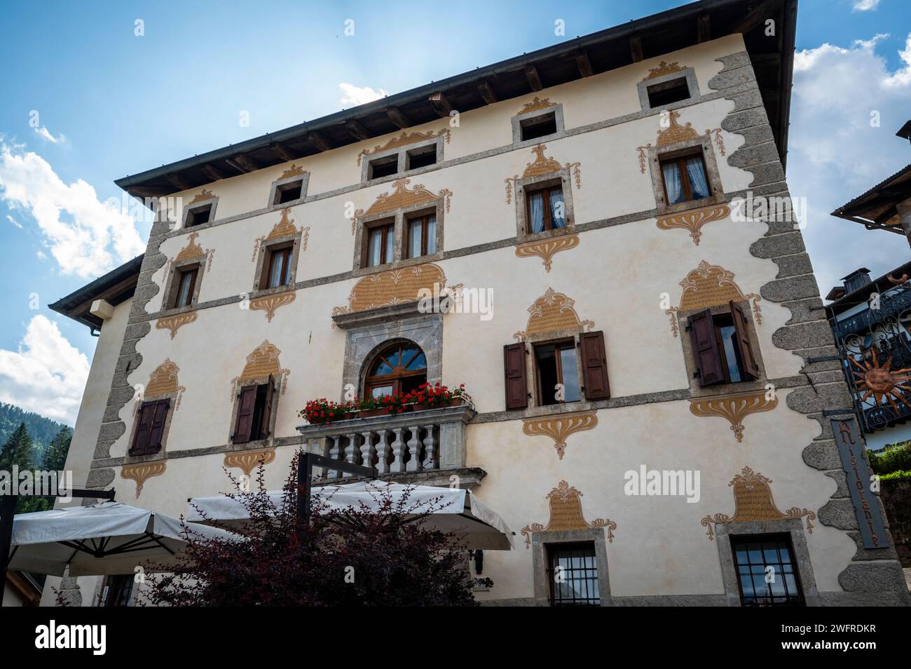 Sauris, pearl of Carnia. Ancient village with wooden and stone houses ...