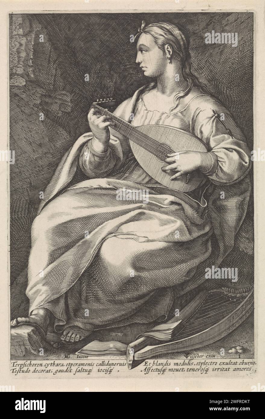 Terpsichore, anonymous, after Hendrick Goltzius, 1601 - 1652 print The ...
