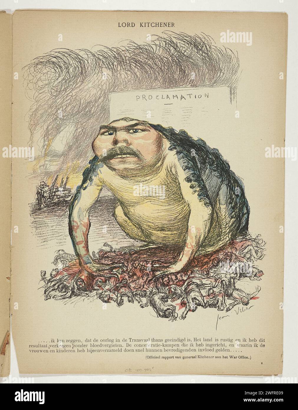 Caricature of Horatio Herbert Kitchener as Pad, Anonymous, Jean Veber ...