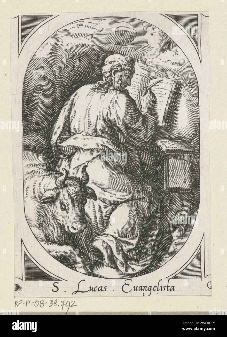 Holy Luke with Bull, Anonymous, After Chrispijn van den Broeck, 1534 ...