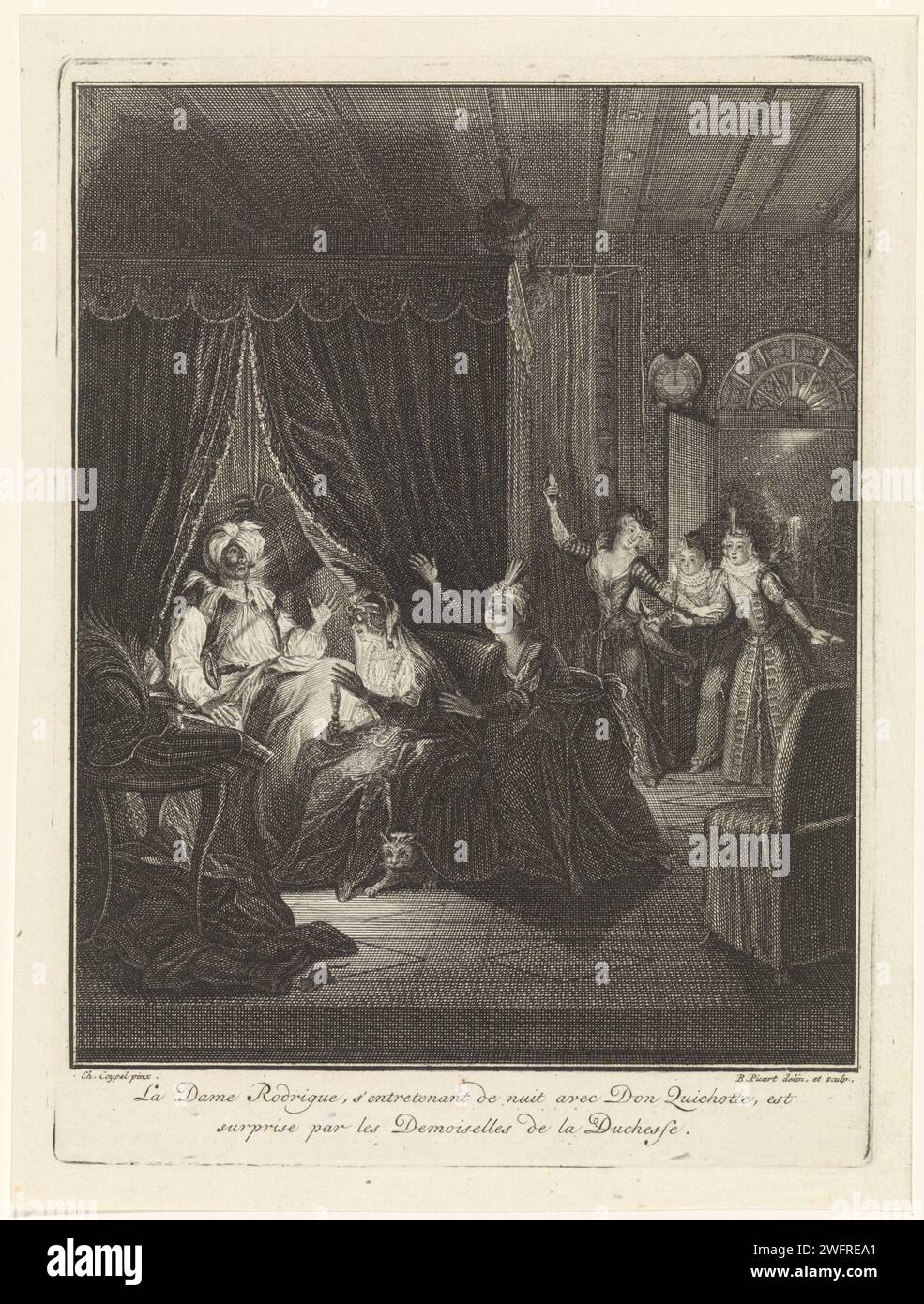 Don Qiuchot is in bed and gets a visit, Bernard Picart, After Charles ...