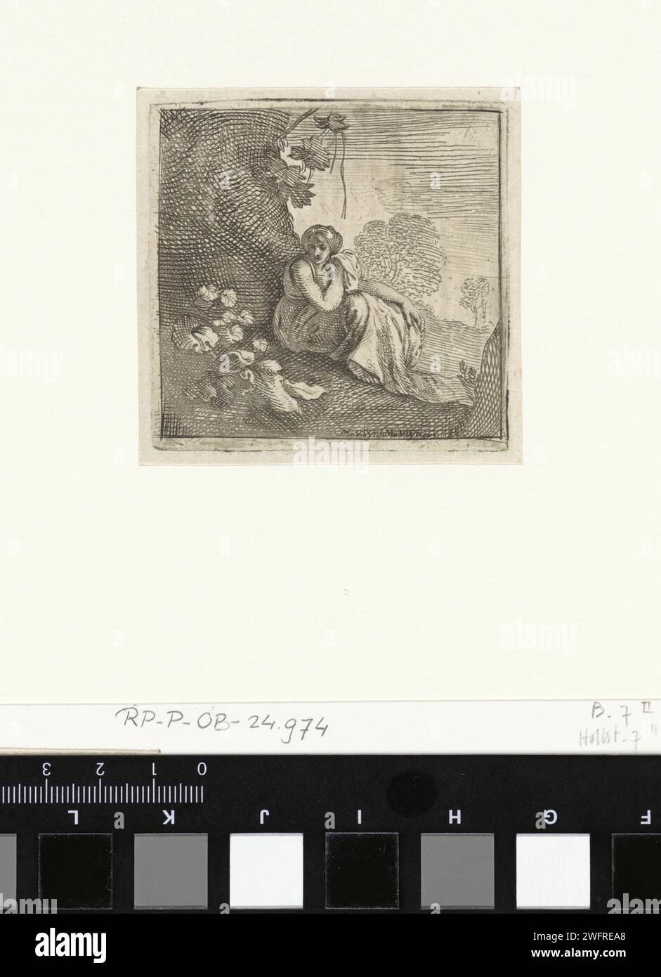 Hagar in the desert, Moyses van Wtenbrouck, 1645 - 1660 print A woman ...