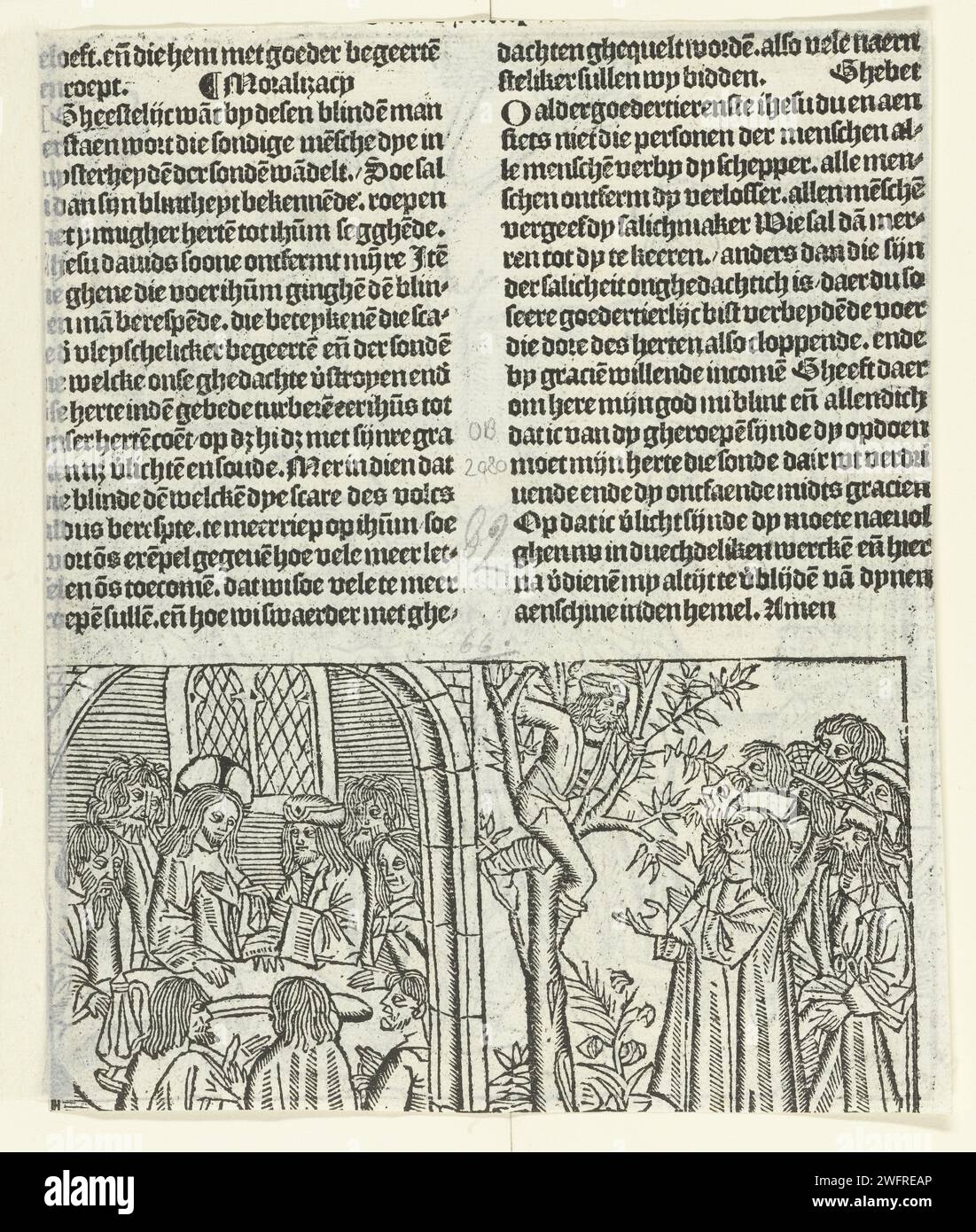 Christ at Zacheus at home; Zacheus in the Vijgenboom, 1503 print ...