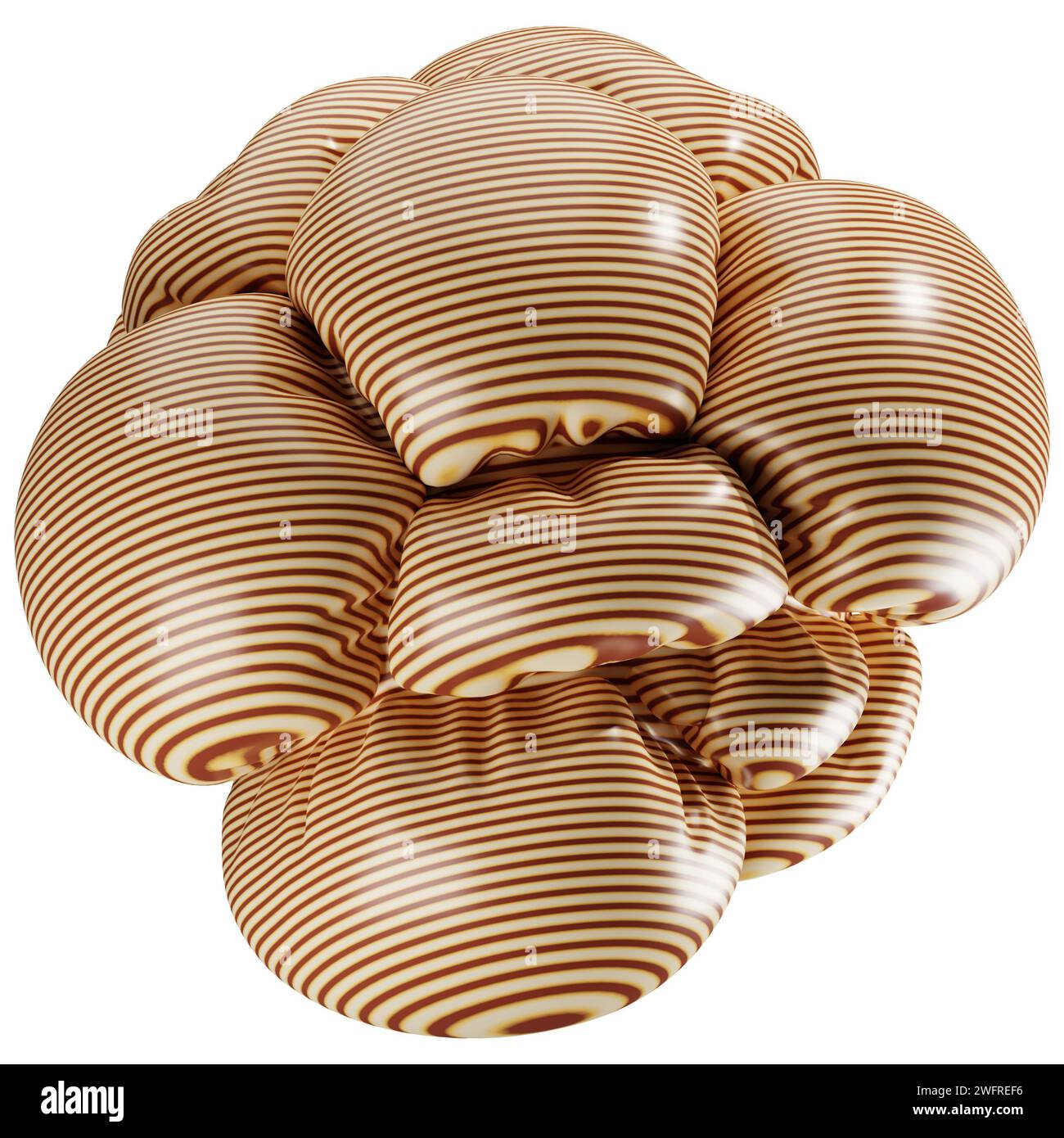 3D inflated abstract shape illustration. Puffy brawn object design ...