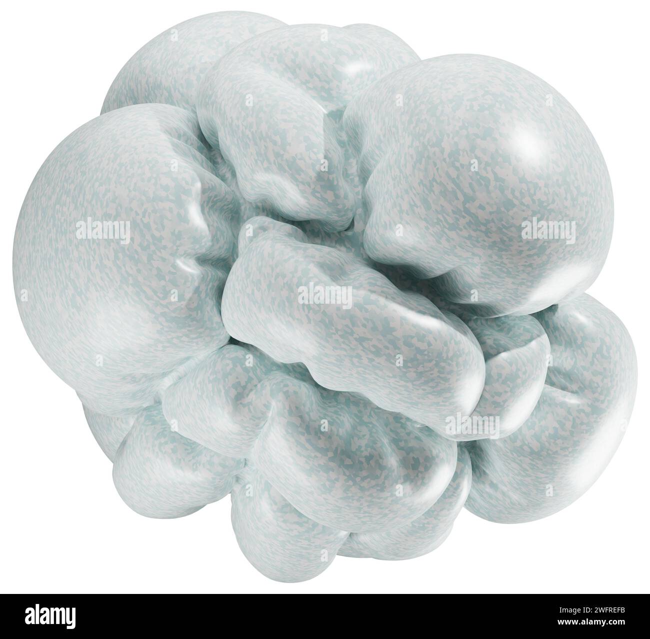 3D inflated abstract shape illustration. Puffy blue object design Stock ...