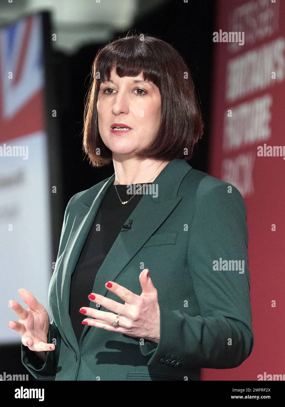 Shadow chancellor Rachel Reeves addressing 400 business leaders at the ...