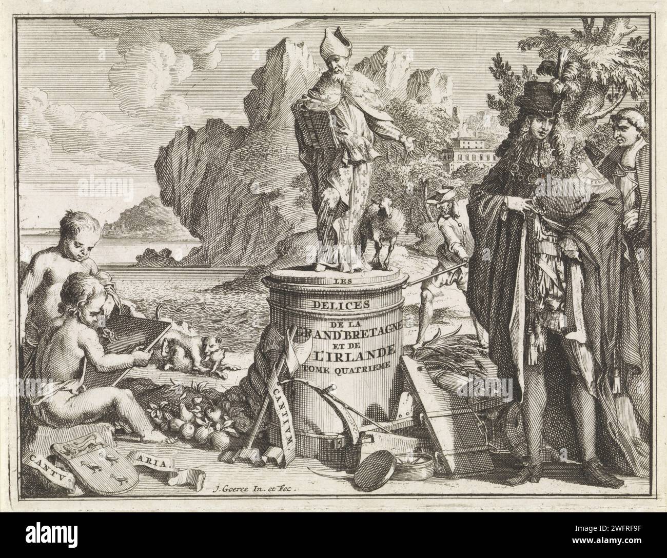 Pedestone with the Holy Thomas Becket, Jan Goeree, 1707 print On a ...