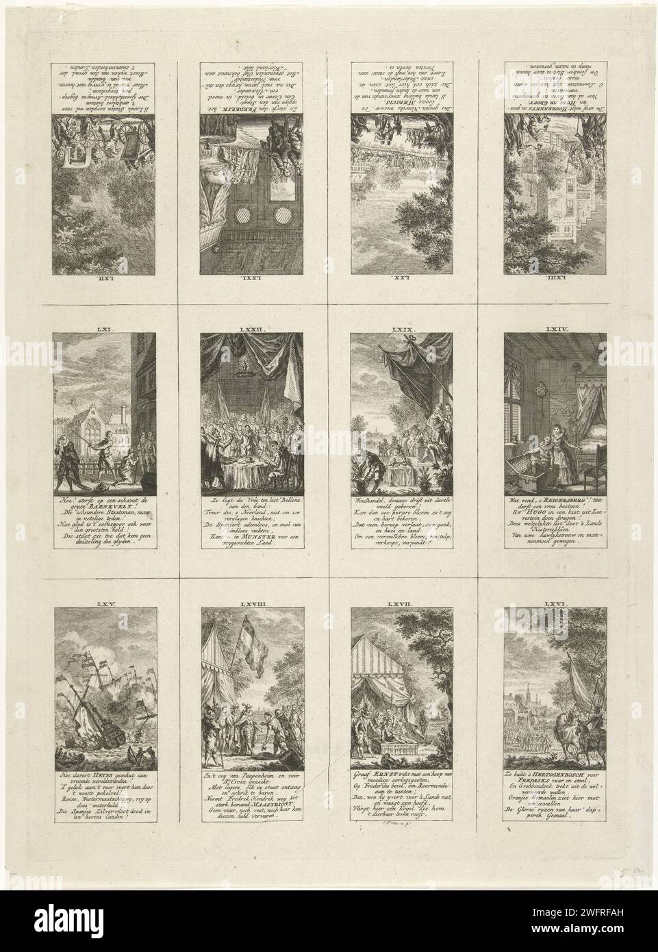 Twelve episodes from national history, Simon Fokke, 1722 - 1784 print ...
