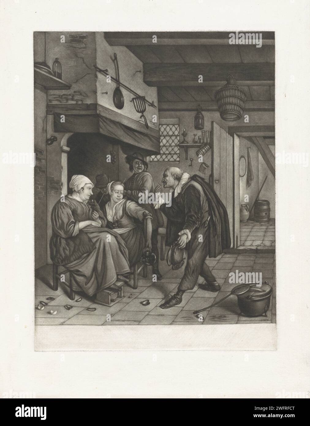 Inn scene with two women who have eaten mussels, Jan Stolker, after Jan ...