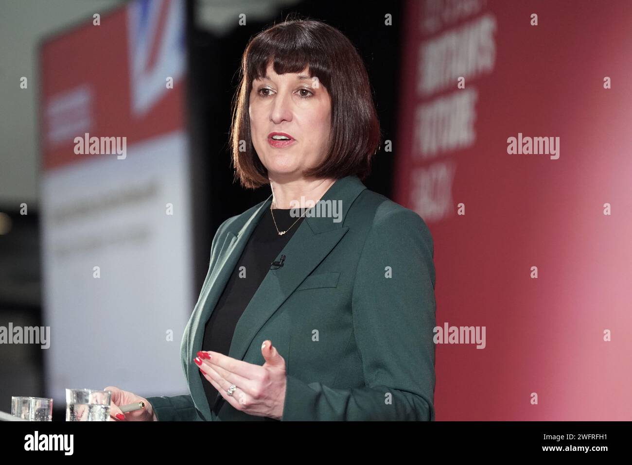 Shadow chancellor Rachel Reeves addressing 400 business leaders at the ...