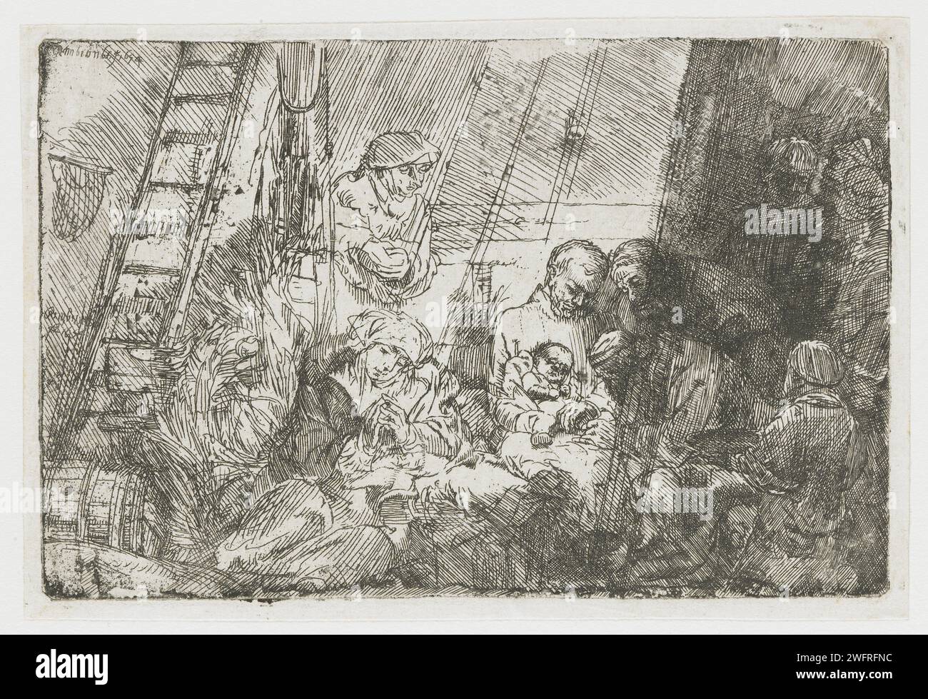 The Circumcision in The Stable, Rembrandt van Rijn, 1654 print paper ... The Circumcision in The Stable, Rembrandt van Rijn, 1654 print paper ...