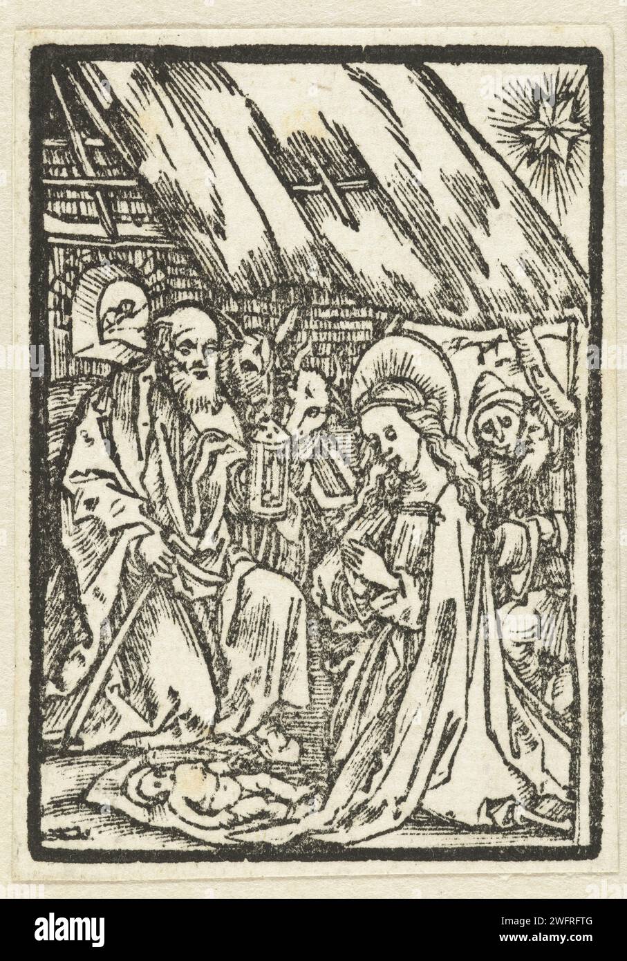 Worship by the shepherds, Albrecht Dürer (Circle of), 1503 print Maria ...
