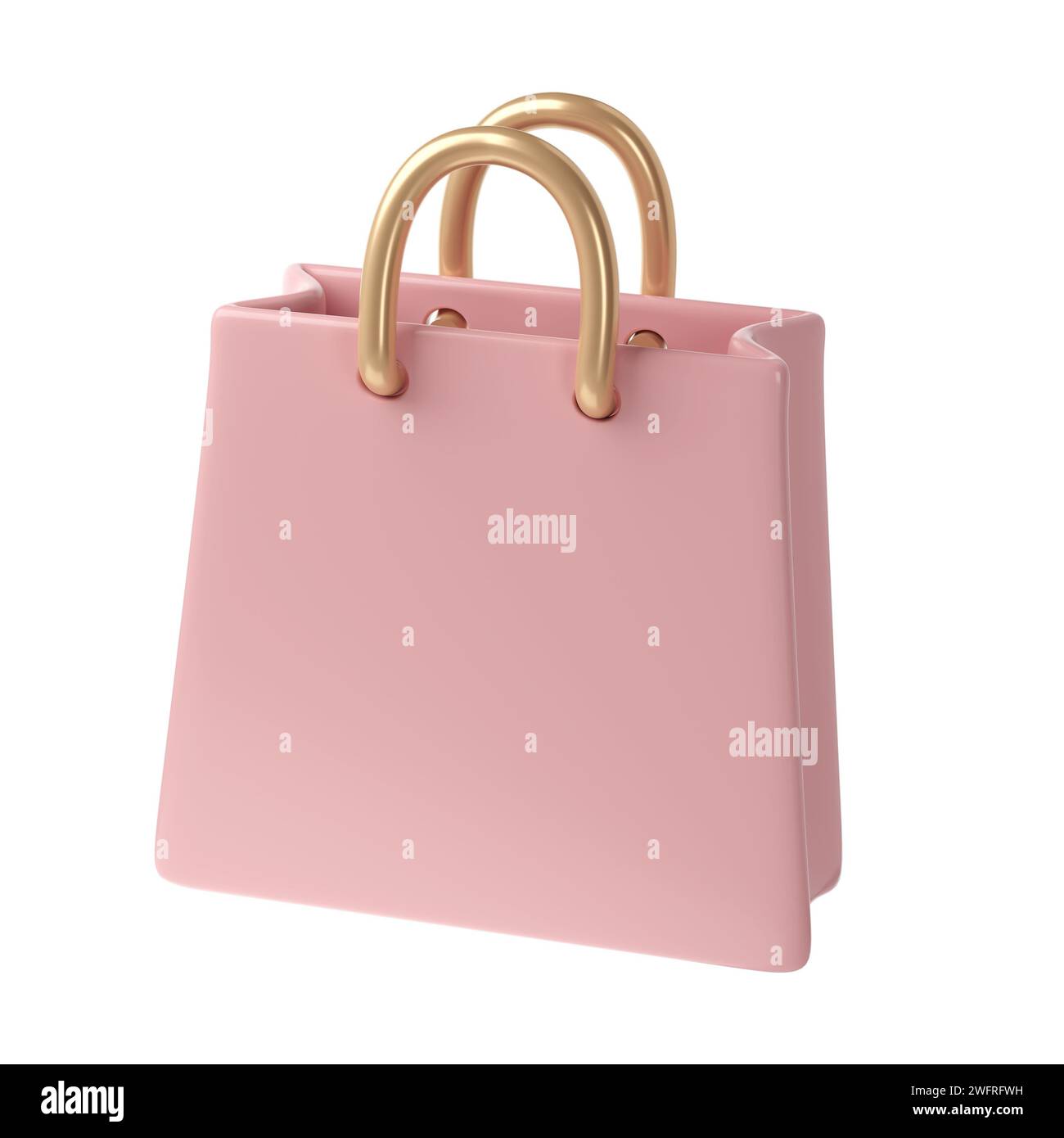 3D Pink Shopping Bag Isolated. Render Gift Bag. Online or Retail ...