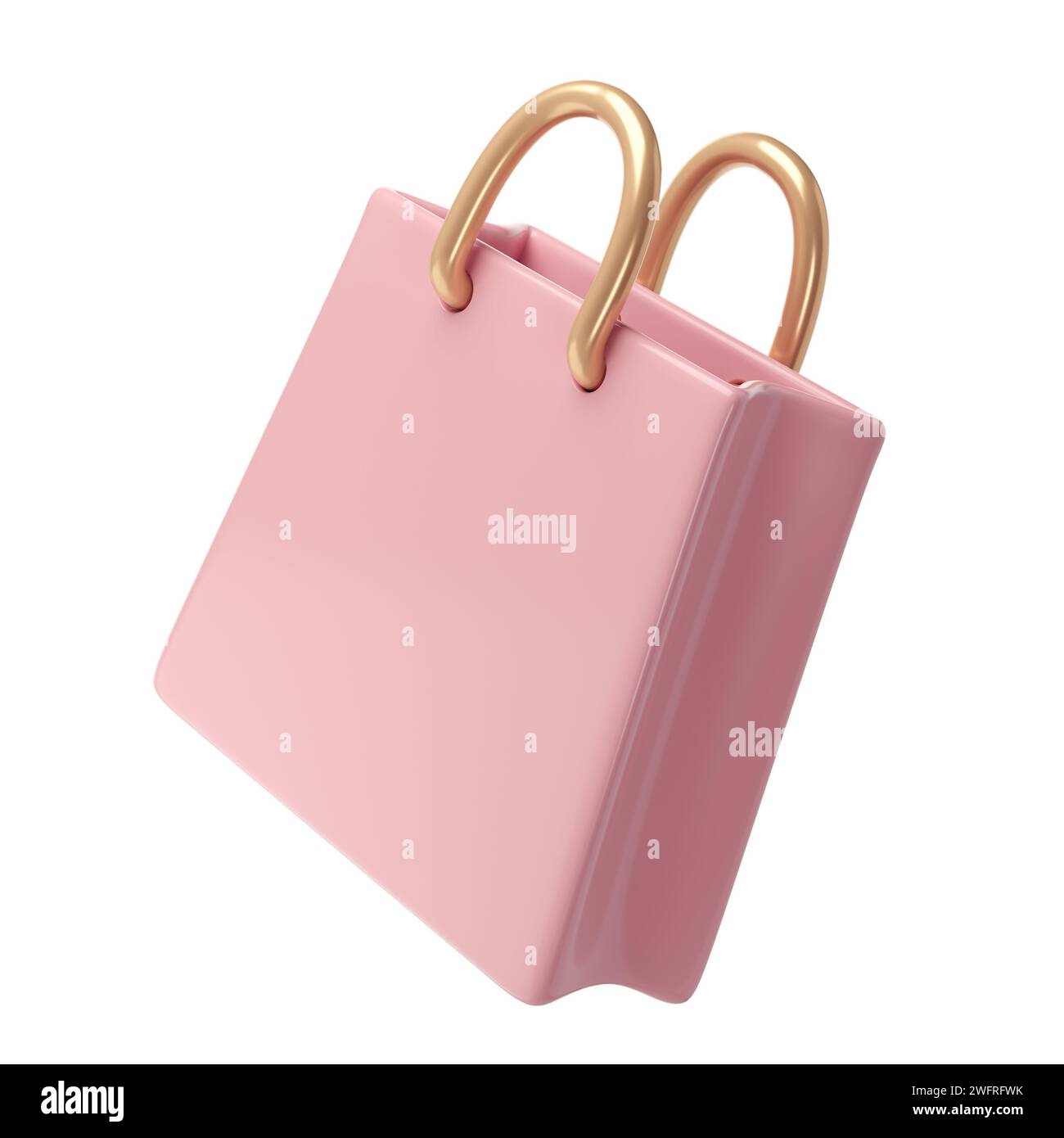 3D Pink Shopping Bag Isolated. Render Gift Bag. Online or Retail ...