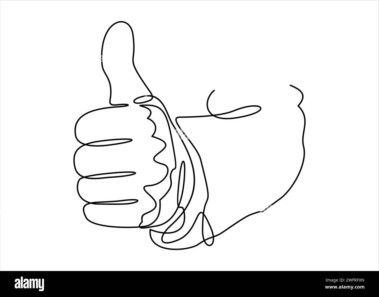Thumbs up line-continuous line drawing Stock Vector Image & Art - Alamy