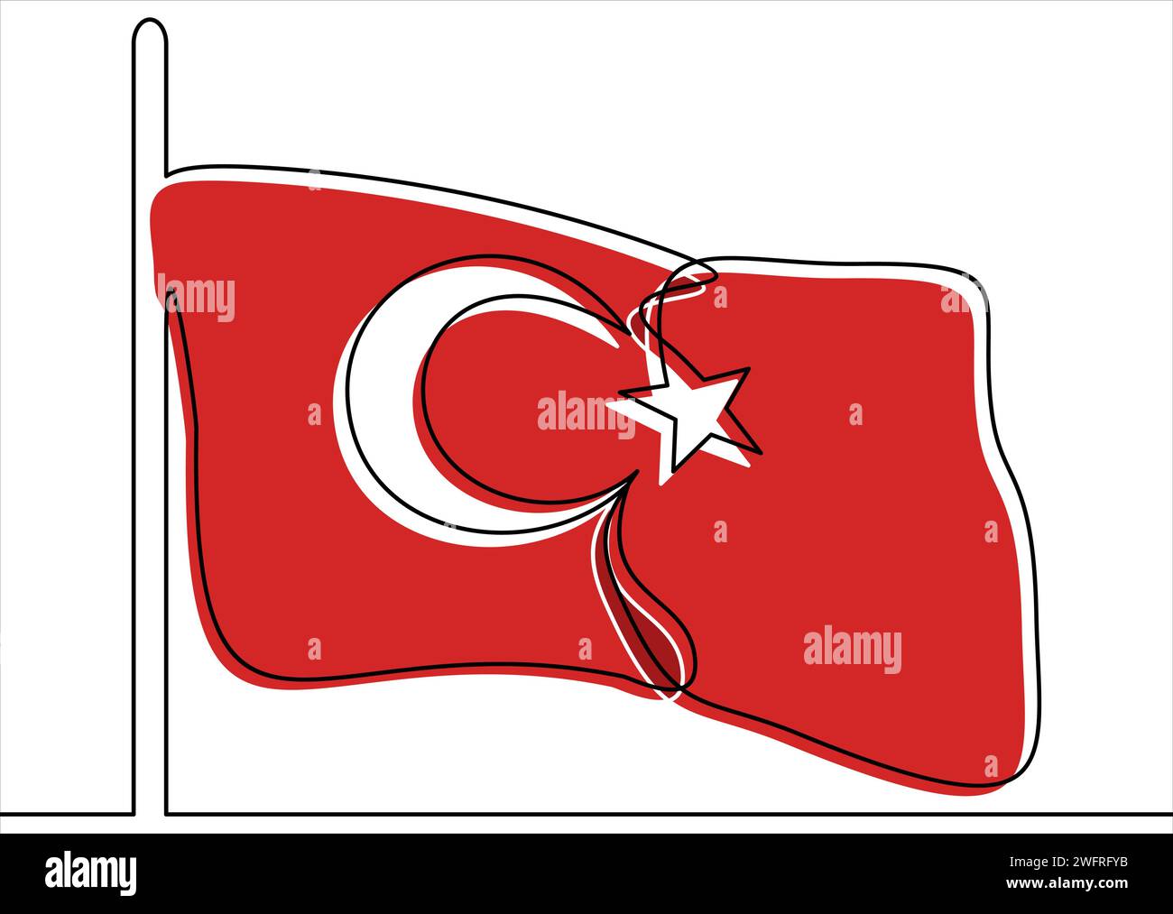 Turkish national flag Stock Vector Images - Alamy