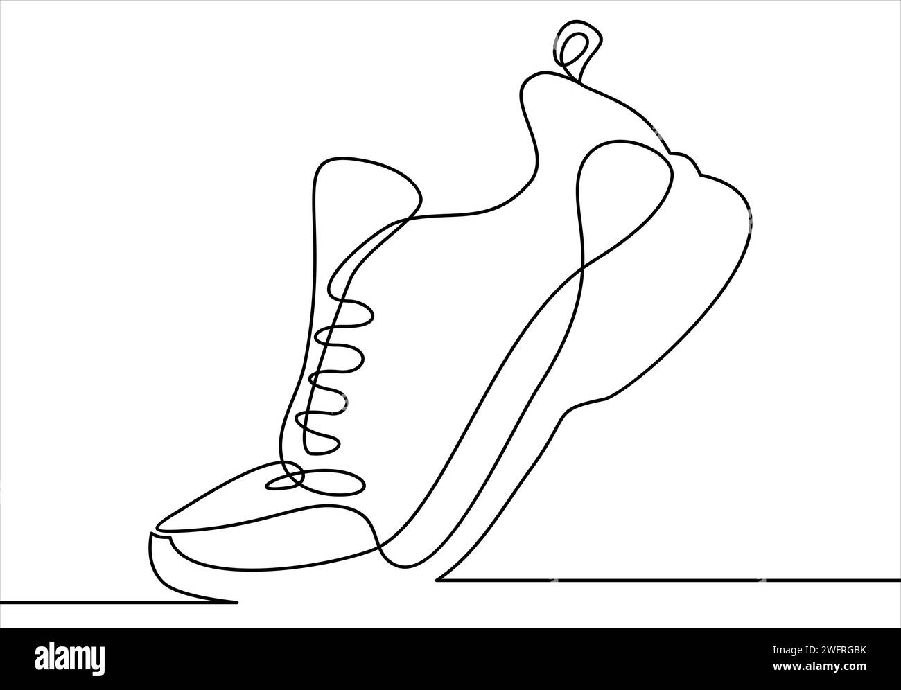 Vector illustration of sneakers. Sports shoes in a line style ...