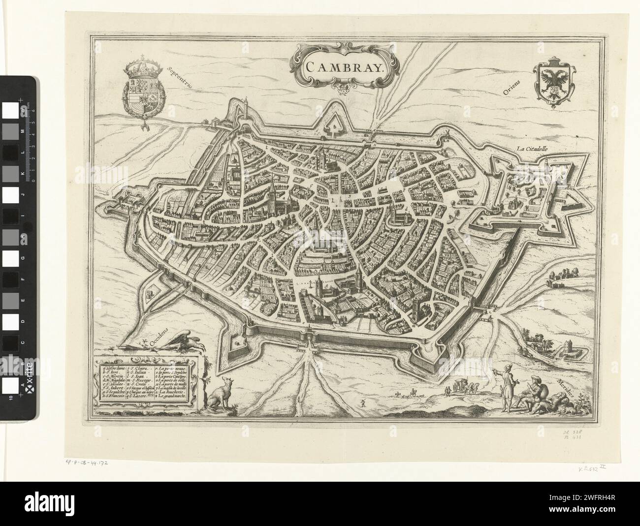 Map of Cambrai (Kamerijk), Jan Luyken, 1682 print Amsterdam paper etching maps of cities Cambrai ...
