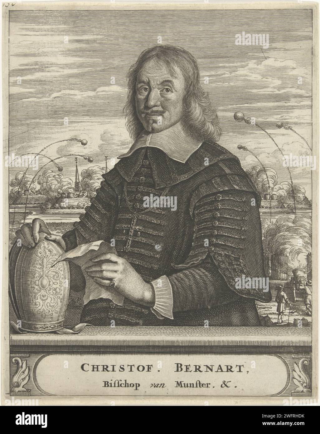 Portrait of Christoph Bernhard von Galen, bishop of Münster, Christiaan ...