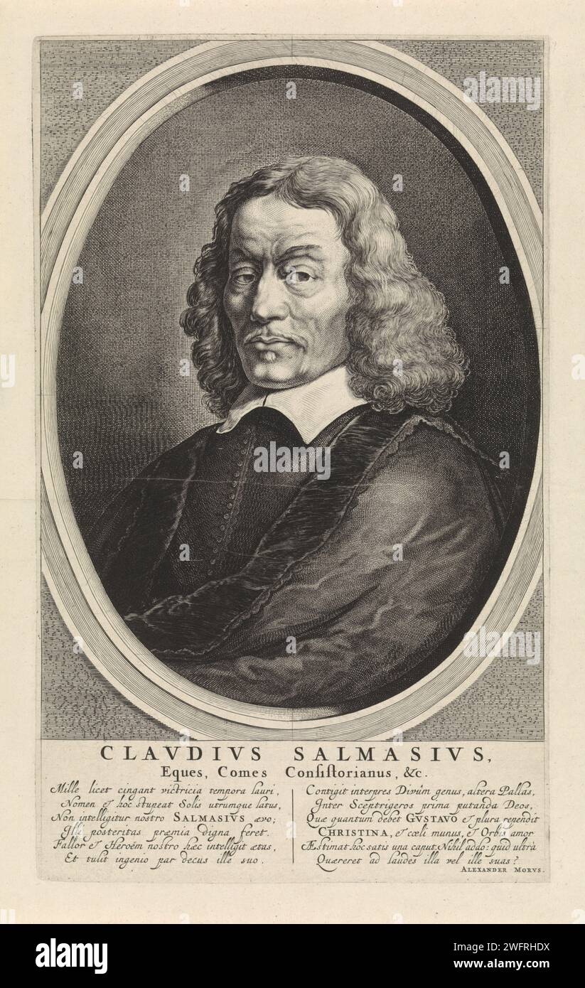 Portret Van Claudius Salmasius, Theodor Matham, 1650 - 1653 print ...