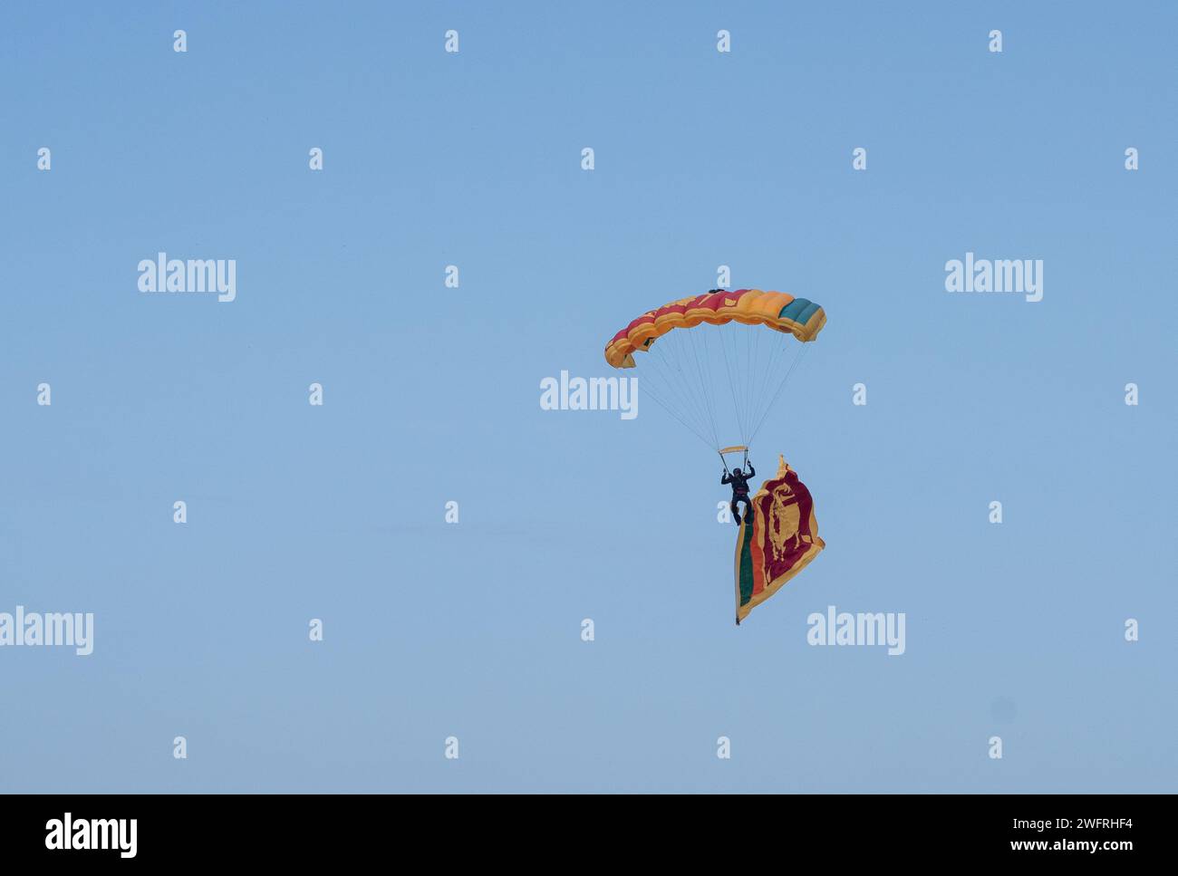 Colombo, Colombo, Sri Lanka. 31st Jan, 2024. Parachuters rehearsing for the 76th Independence ...