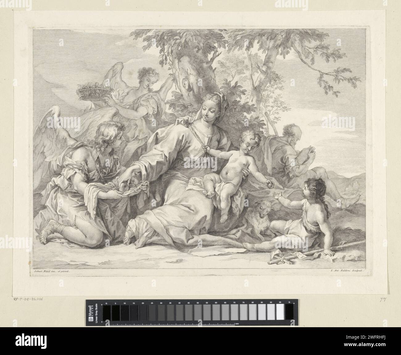 Holy family with the young Johannes the Baptist and Engelen, Giovanni ...