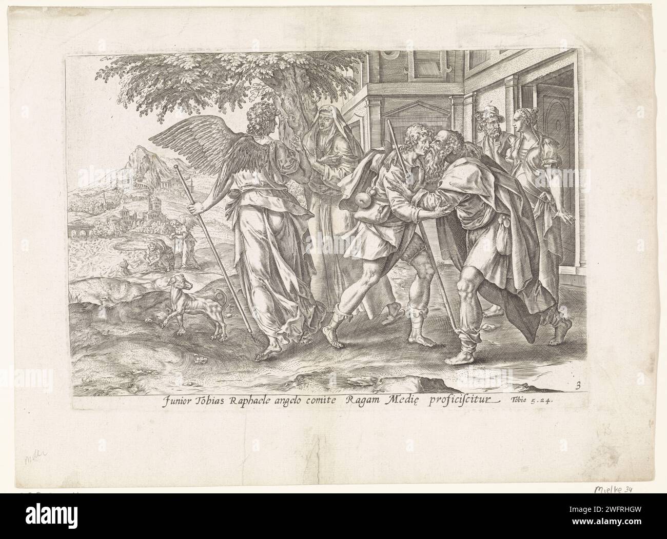 Tobias and the angel say goodbye to Tobit and Anna, Anonymous, After ...