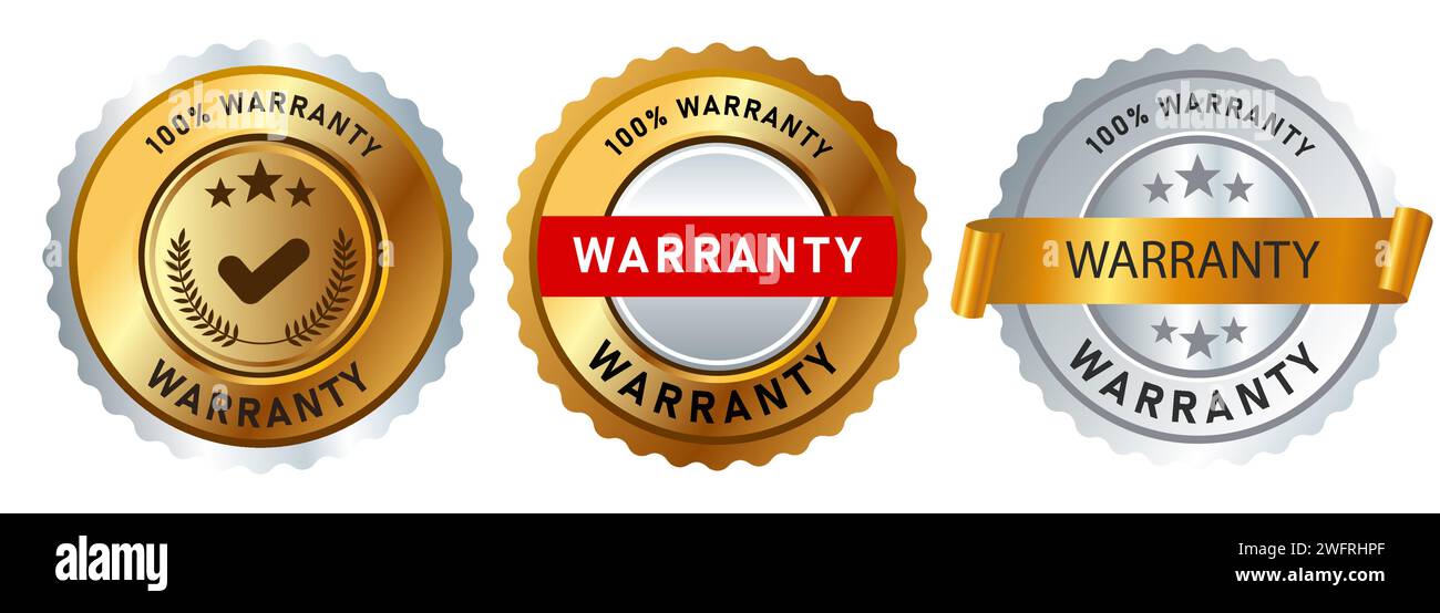 warranty gold and silver seal label sticker business guarantee ...
