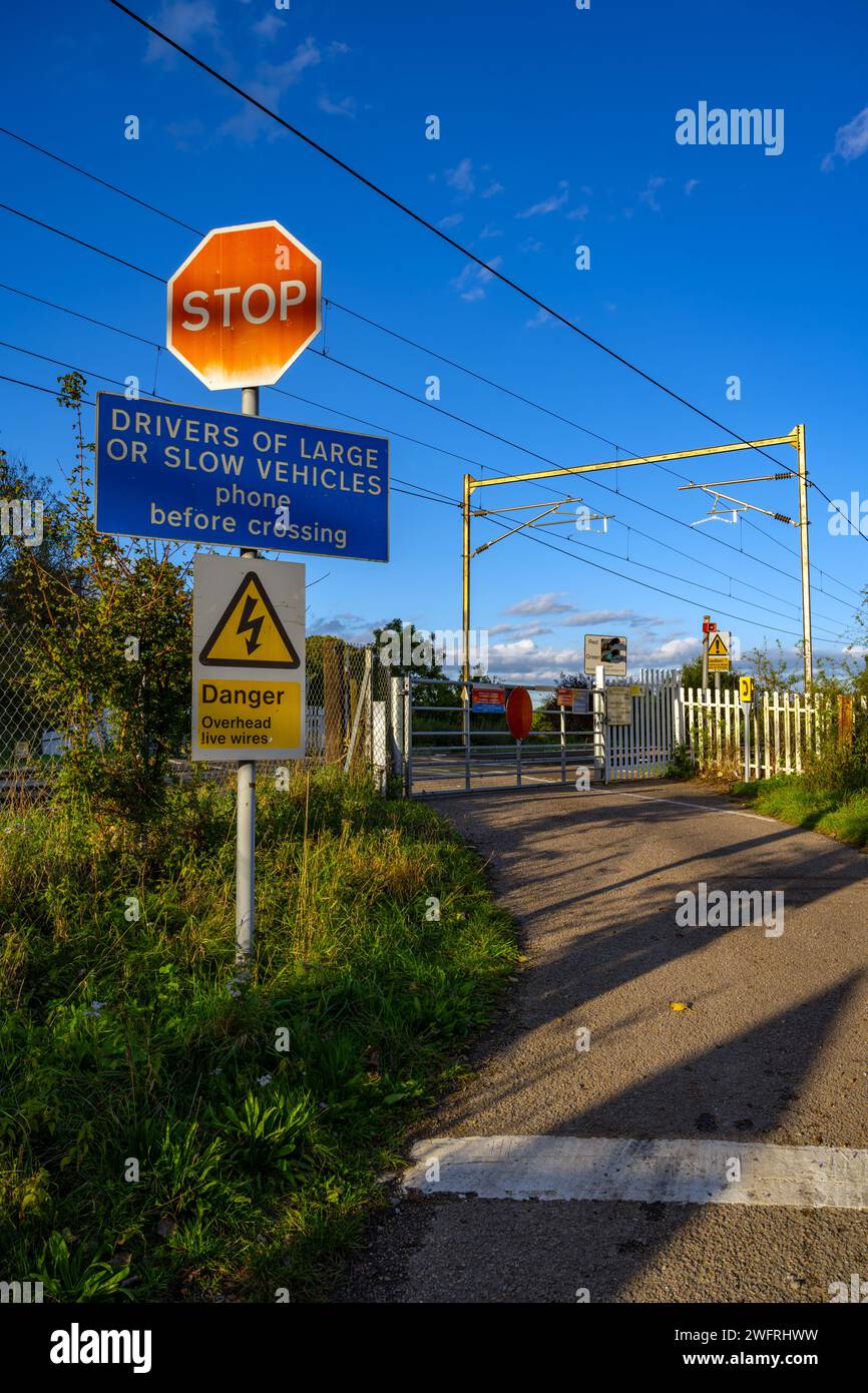 Level crossing barrier sign hi-res stock photography and images - Alamy