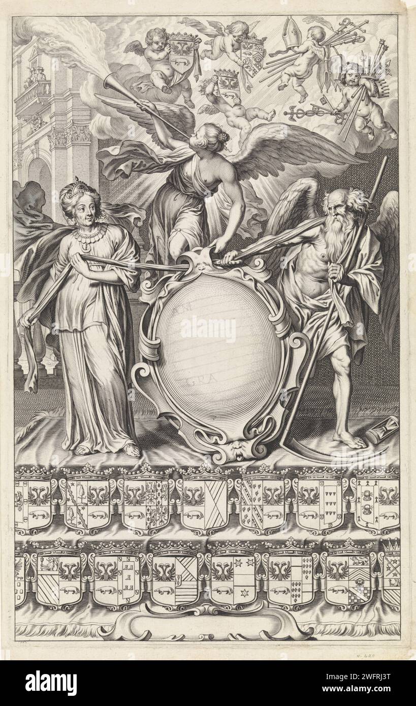 Coat of arms of the Tassis family, Michel Natalis, 1620 - 1668 print In ...