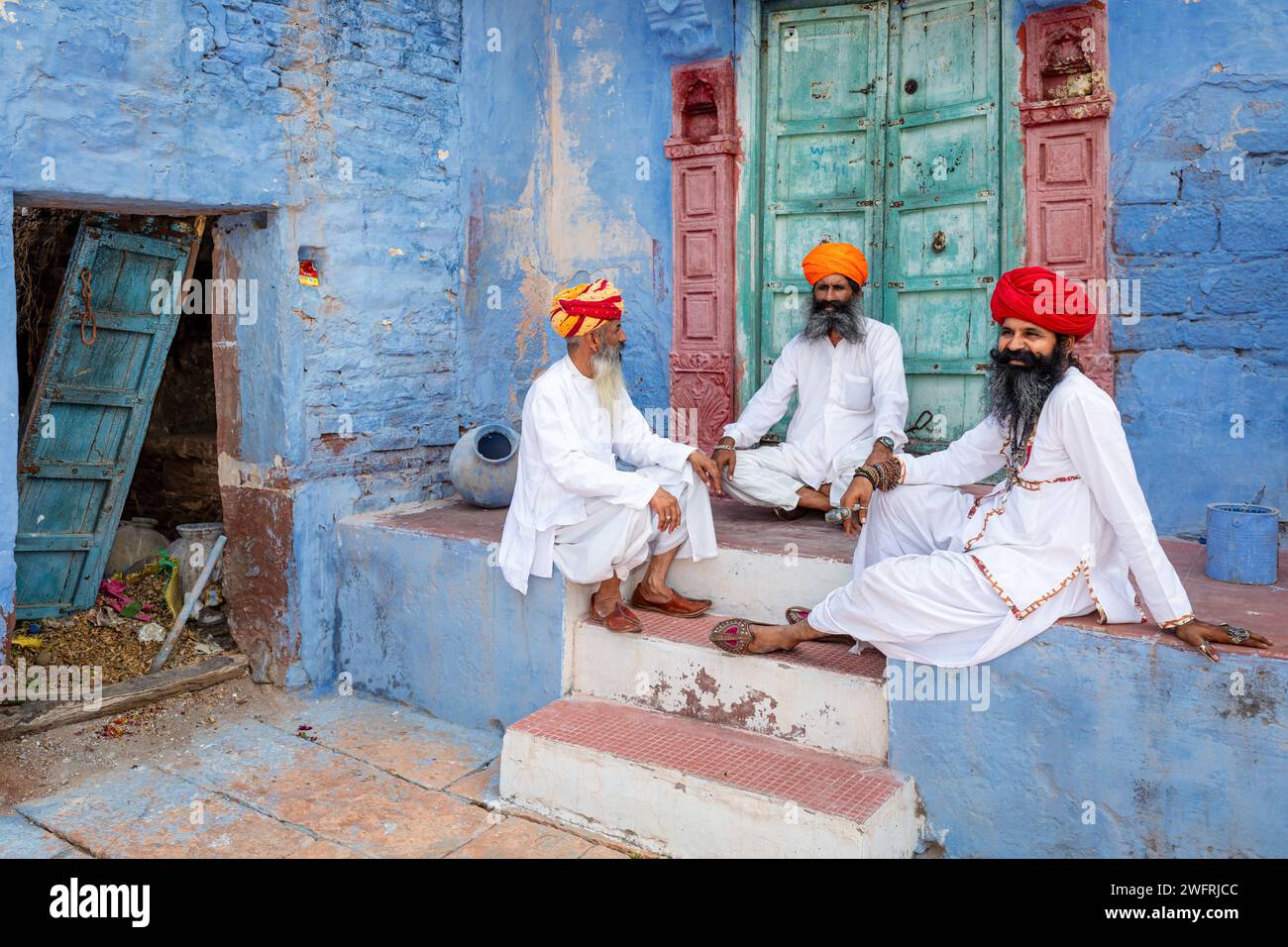 Three men having a rest, Jodhpur, Rajasthan, India Stock Photo - Alamy