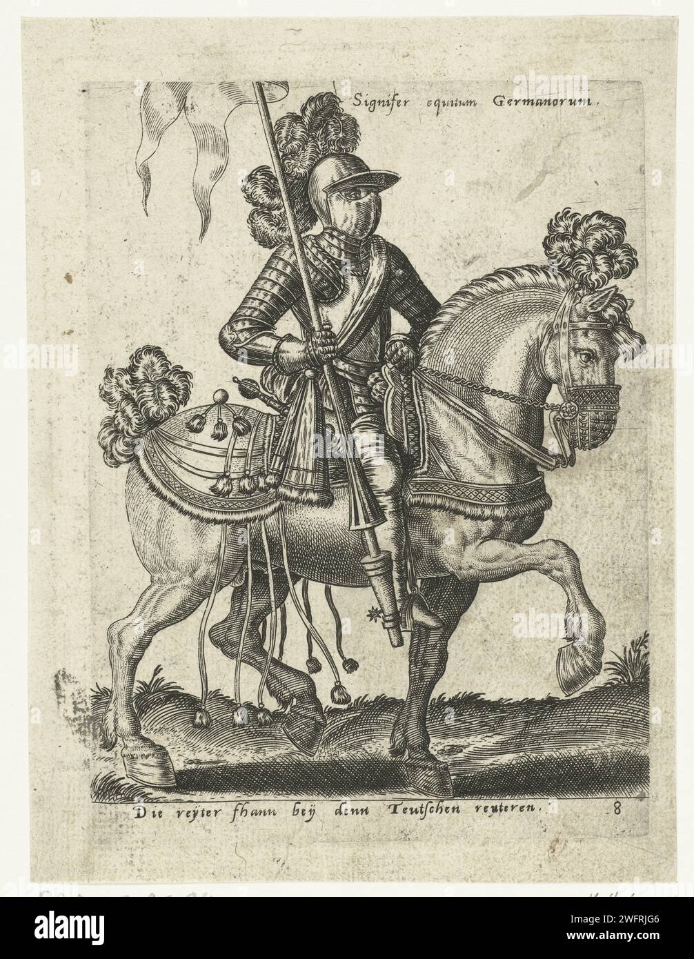 German rider in harness, Abraham de Bruyn (attributed to), 1577 Horse ...