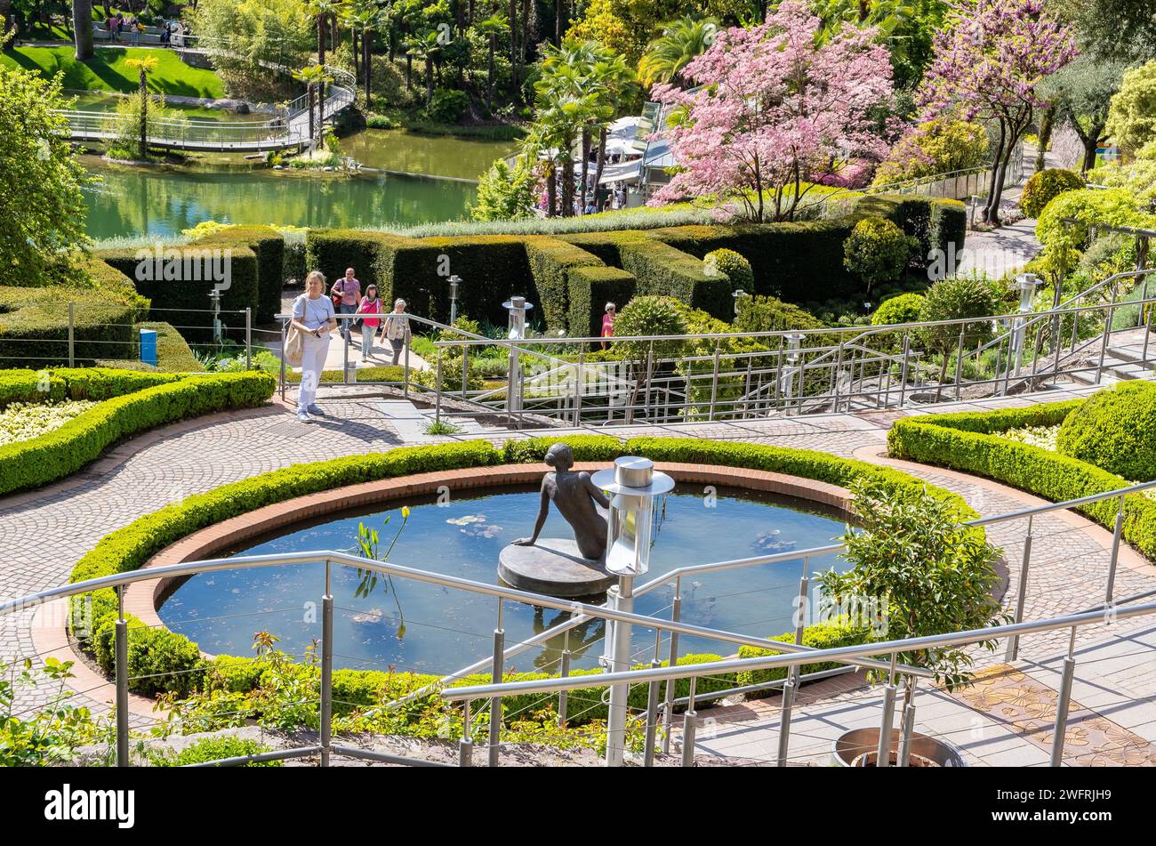 View of the Botanical Garden of Trauttmansdorff Castle, Merano, South ...