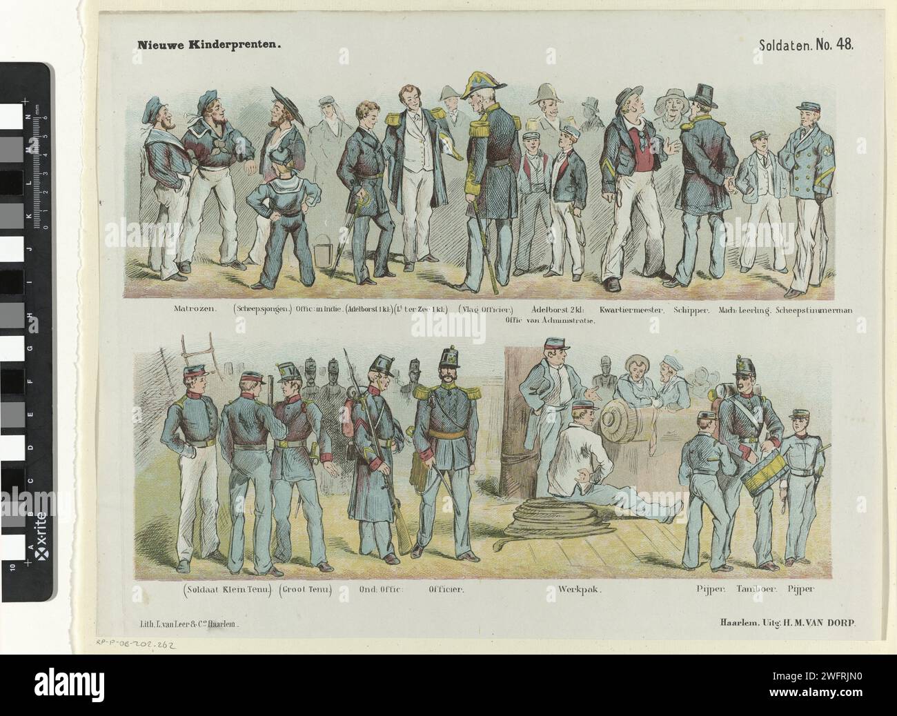 Soldiers, 1872 - 1883 print Leaf with 2 horizontal rows with ...
