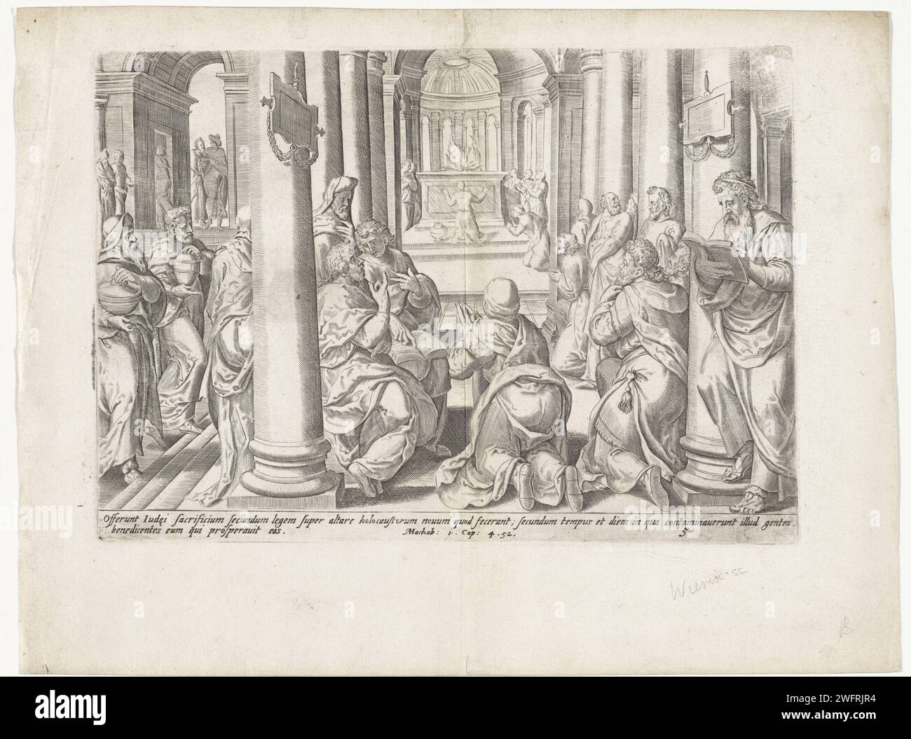 New altar inaugurated, Johannes Wierix, after Gerard van Groeningen ...