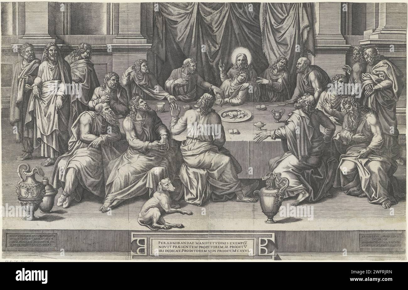 The Last Supper, Giorgio Ghisi, After Lambert Lombard, 1551 print ...