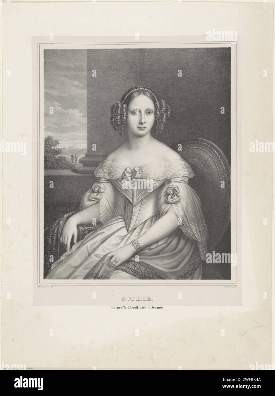 Portrait of Sophie van Württemberg, 1839 - 1859 print Portrait of ...