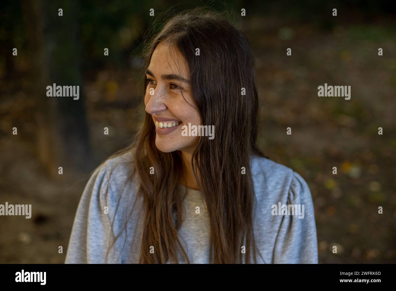 Positive woman looking relaxed hi-res stock photography and images - Alamy