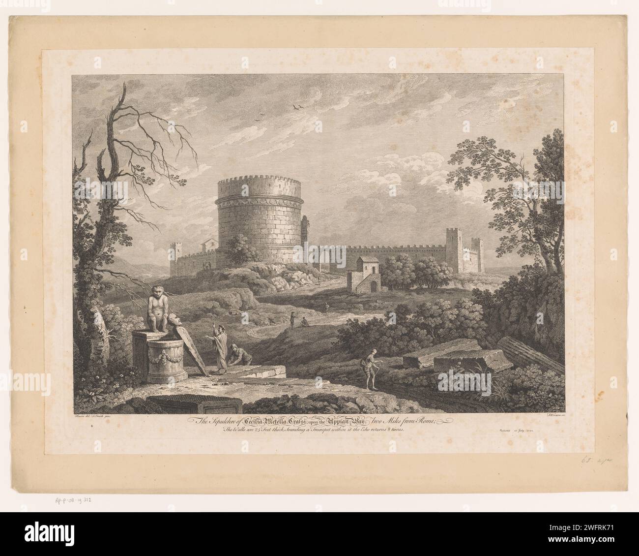 View of the tomb of Caecilia Metella at Rome, François Vivares, After ...