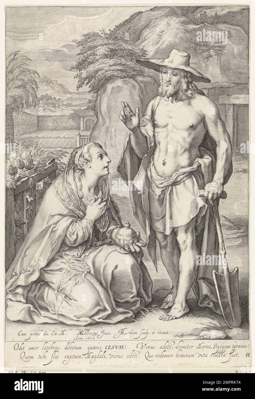 Christ appears to Maria Magdalena (Noli Me Tangere), Jacob Matham, after Hendrick Goltzius, 1602 ...