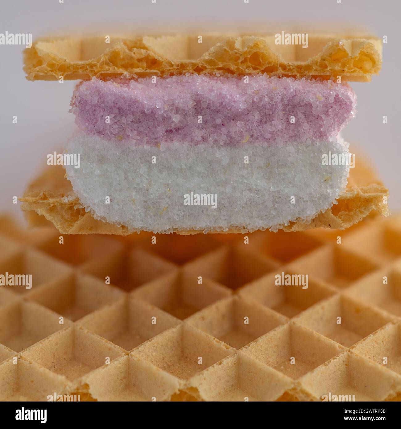 Pink and White Wafer Biscuit Stock Photo - Alamy