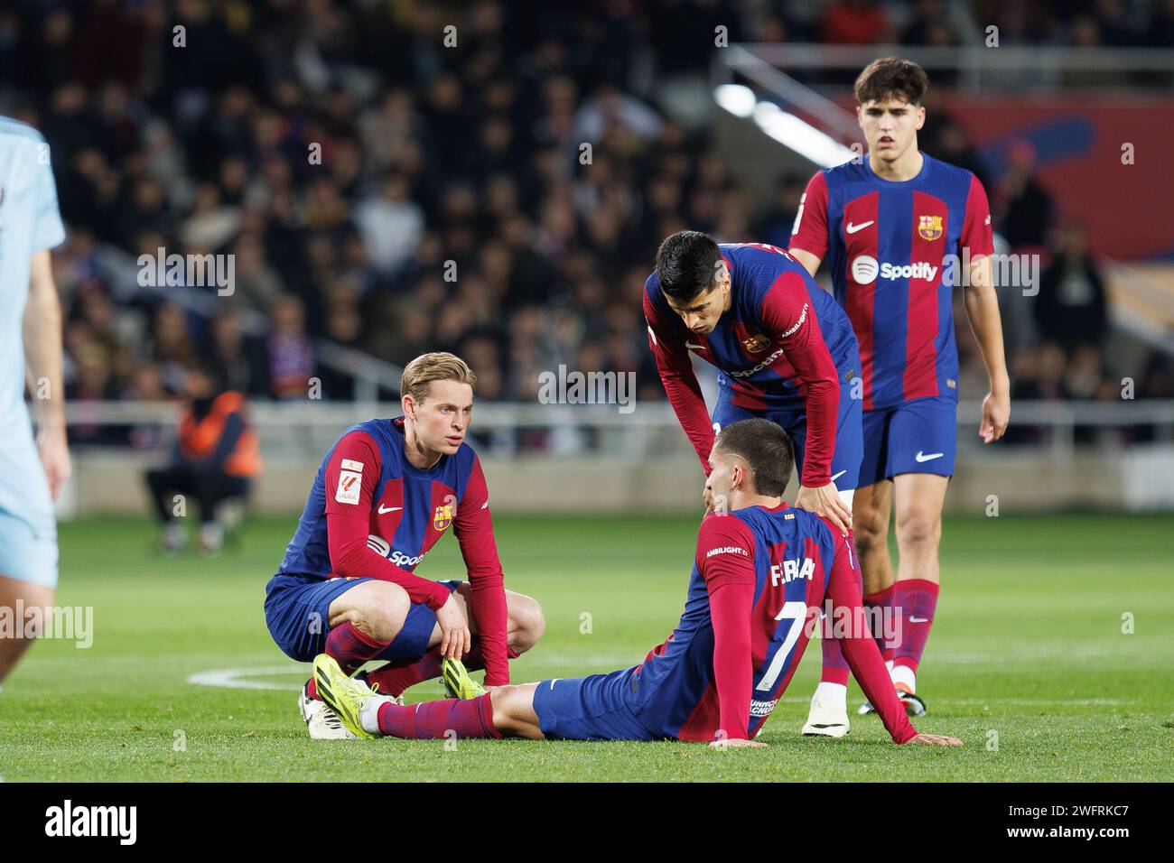 Barcelona, Spain. 31st Jan, 2024. Ferran Torres injured during the ...