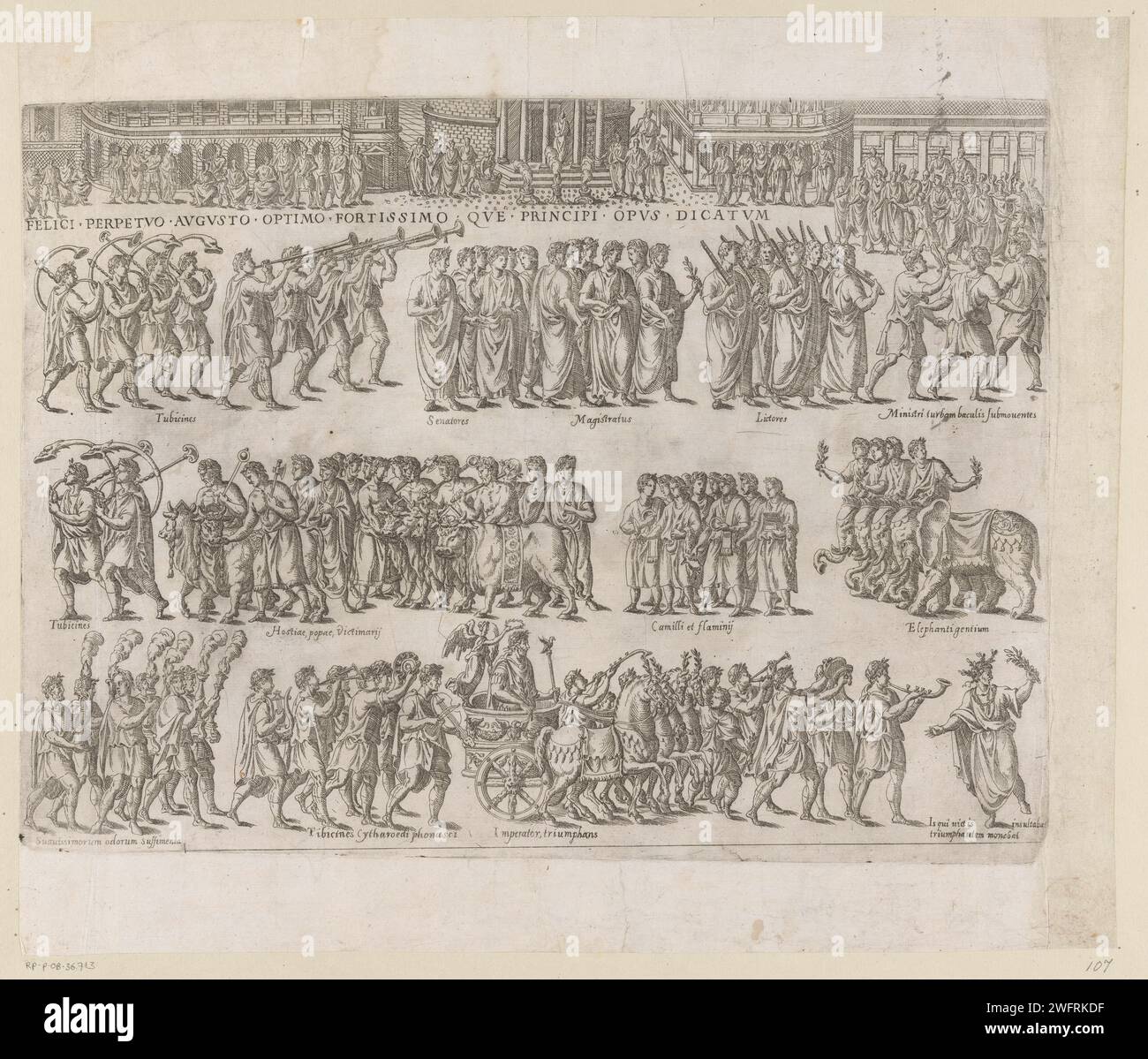 Roman triumph, Etienne Dupérac, 1580 print A Roman triumph with ...