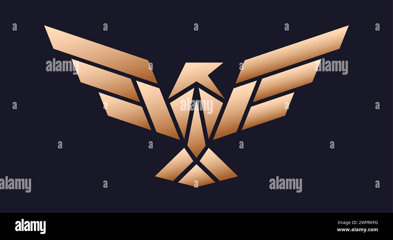 Bird Label, Sign, Logo Eagle, Raven, Phoenix brand. Logo gold bird ...