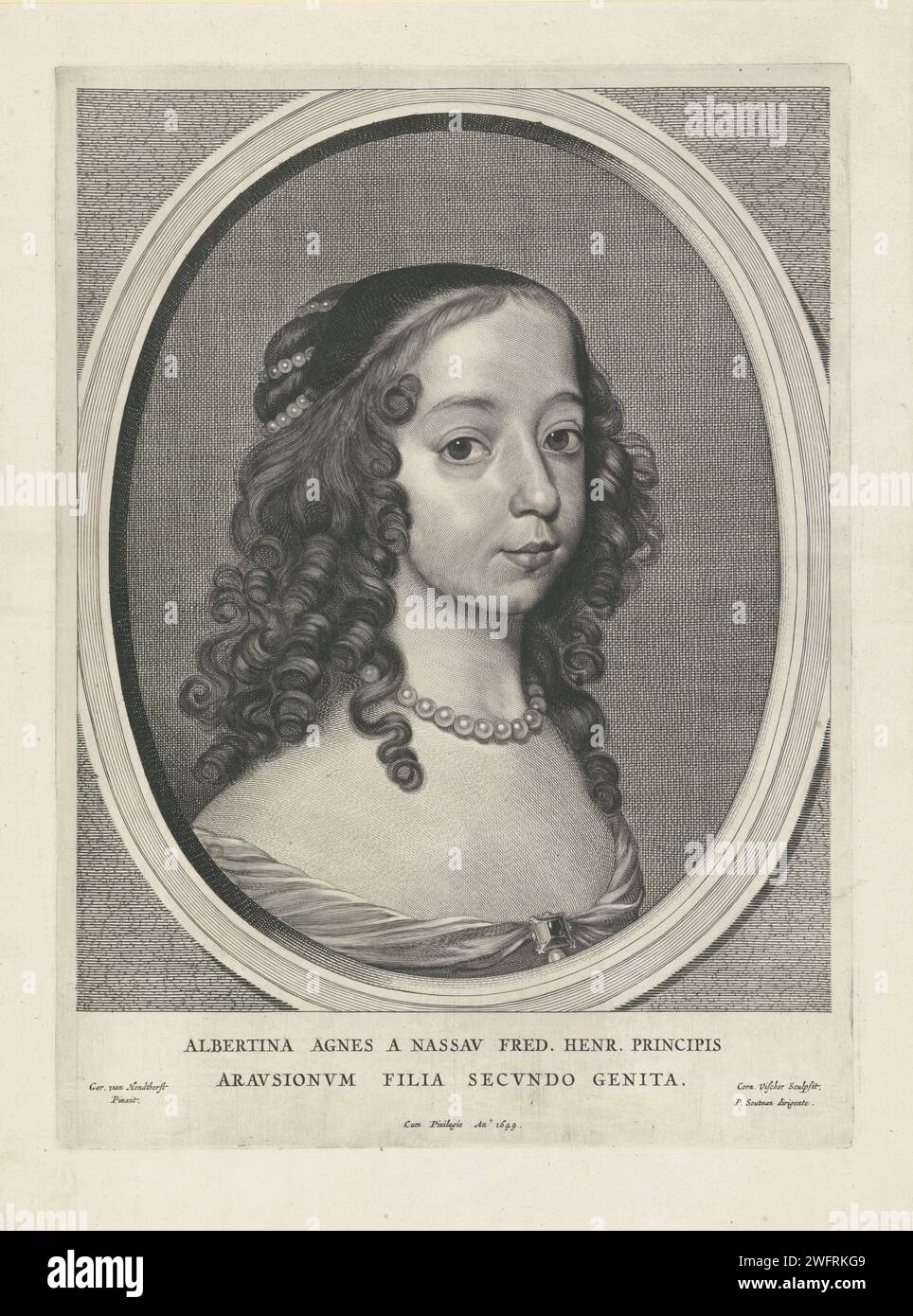 Portrait of Albertine Agnes, Princess of Orange, Cornelis Visscher (II ...