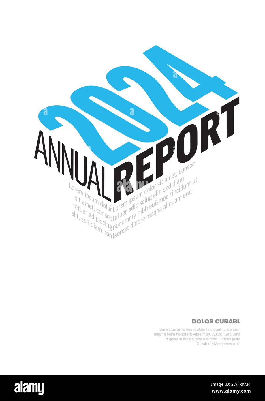 Vector abstract annual report cover template with sample text and ...