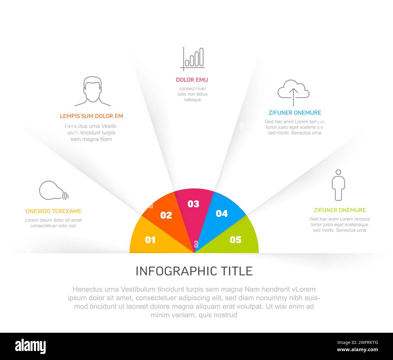 Vector multipurpose Infographic template with five elements ...