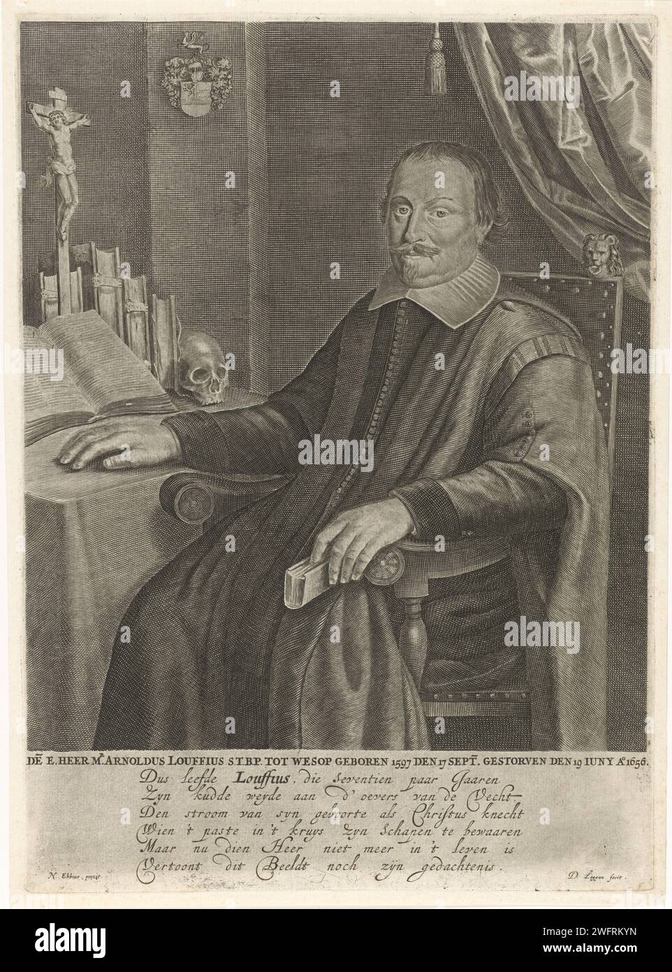 Porter van Arnoldus Louffius, David Logog, After N. Ebbius, 1643 - 1692 ...