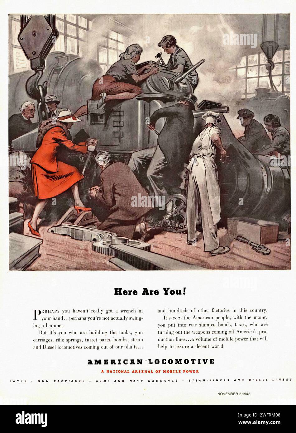 “AMERICAN-LOCOMOTIVE” Vintage advertisement for the American Locomotive ...